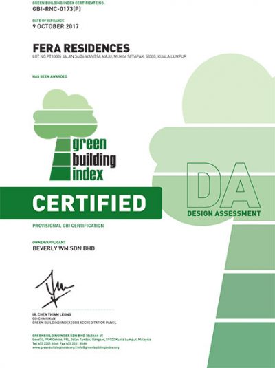 FERA RESIDENCES – Green Building Index